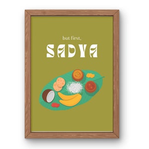 Kerala Sadya Digital Art Poster, Onam Illustration, Modern Indian Art ...