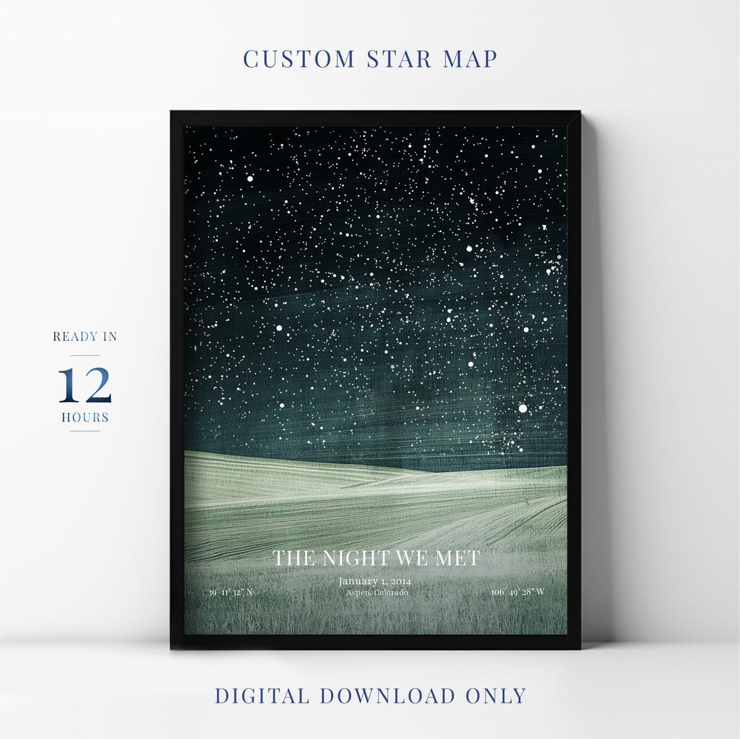 Custom Star Map Poster, Wedding Anniversary Gift, Special Date ...