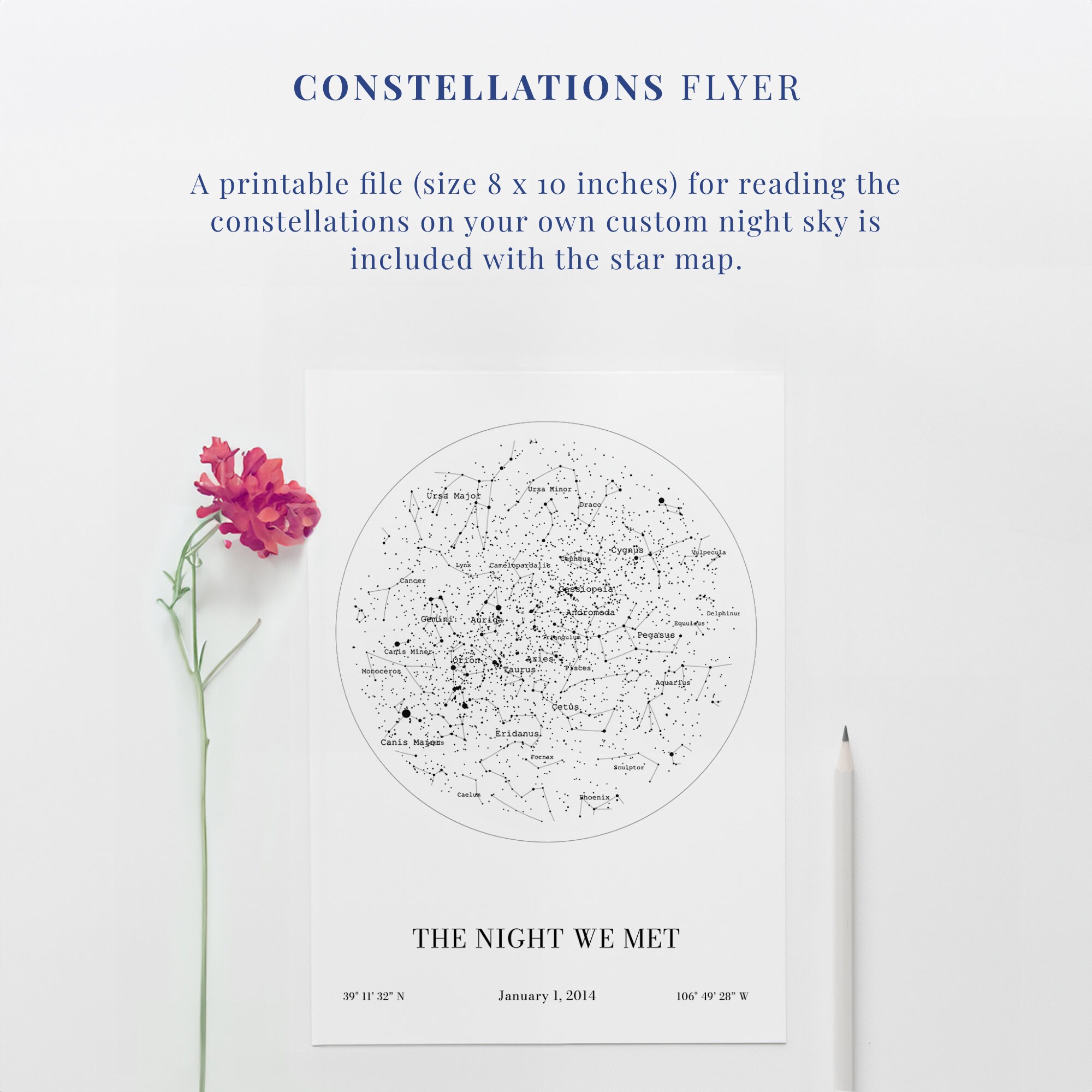 Digital Custom Star Map by Date, Custom Star Map, Engagement Where We ...