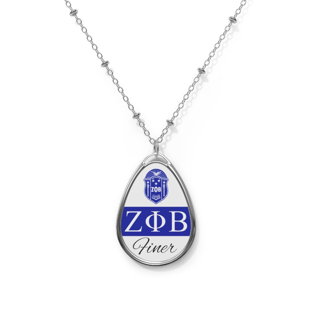Zeta Oval Necklace Sorority Necklace Necklace College Gift Personalized ...
