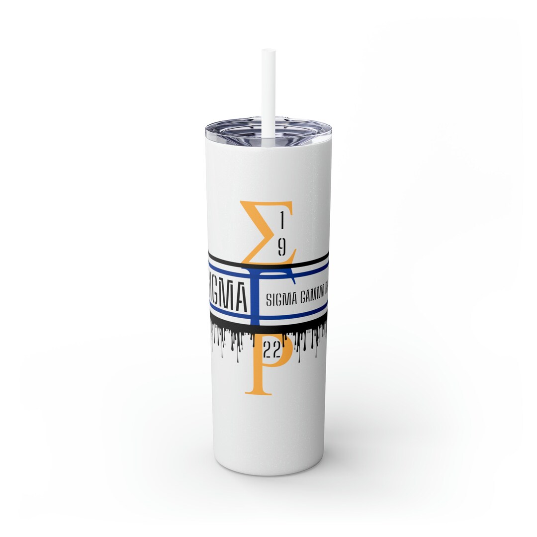 Sigma Drip Skinny Tumbler With Straw, 20oz Sorority Tumbler Hot & Cold Gifts Sorority Gifts ...