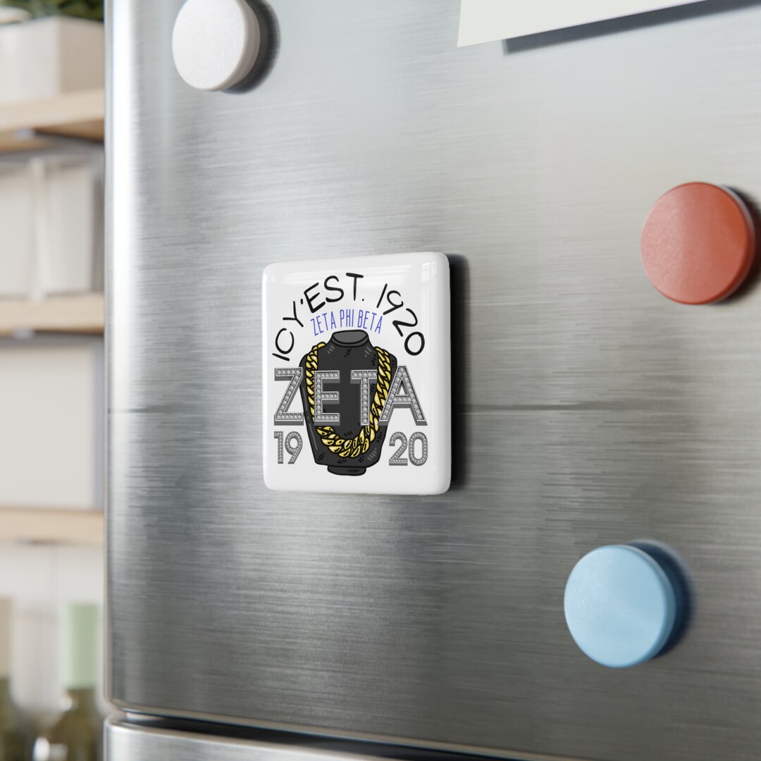 Zeta Icyest Porcelain Magnet, Square Magnet Sorority College Gift Zeta ...