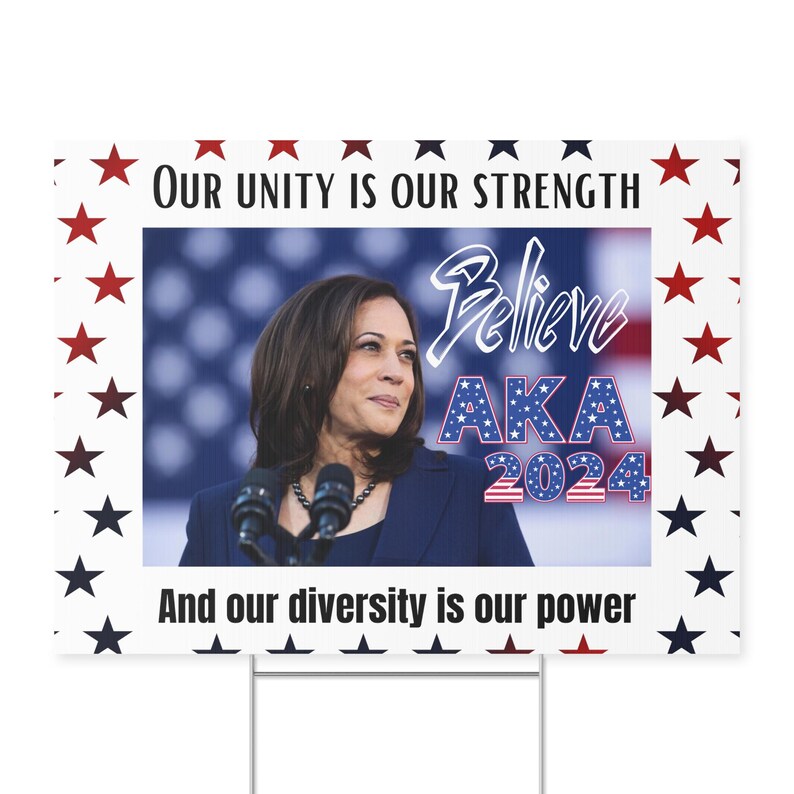 AKA Unity Diversity Yard Sign AKA Kamala Harris Election Yard Sign 2024 ...