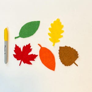 Five Little Leaves Poem- Felt Board - Counting - Rhyming - Etsy
