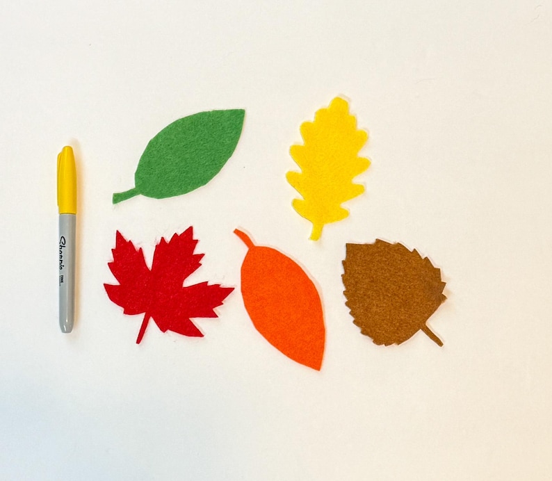 Five Little Leaves Poem- Felt Board - Counting - Rhyming - Etsy