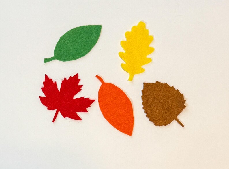 Five Little Leaves Poem- Felt Board - Counting - Rhyming - Etsy