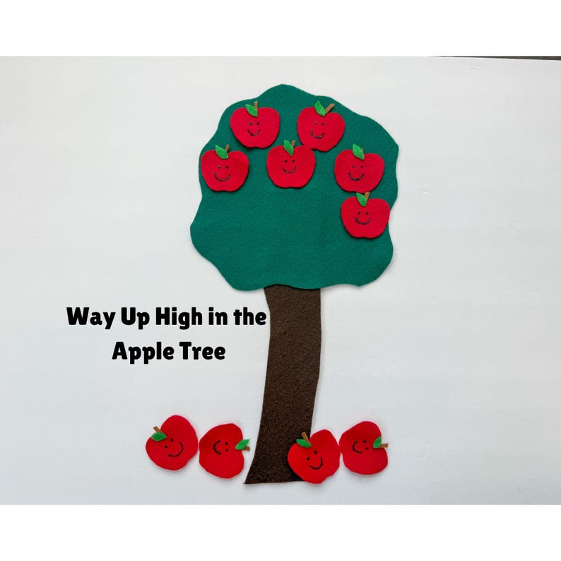 Way up High in the Apple Tree - Felt Board - Counting - Rhyming - Etsy