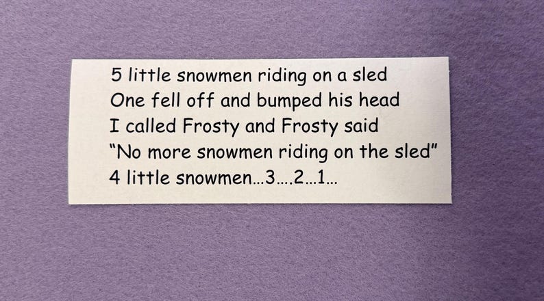 5 Little Snowmen Felt Poem - Preschool - Storyretelling - Snowman - Etsy