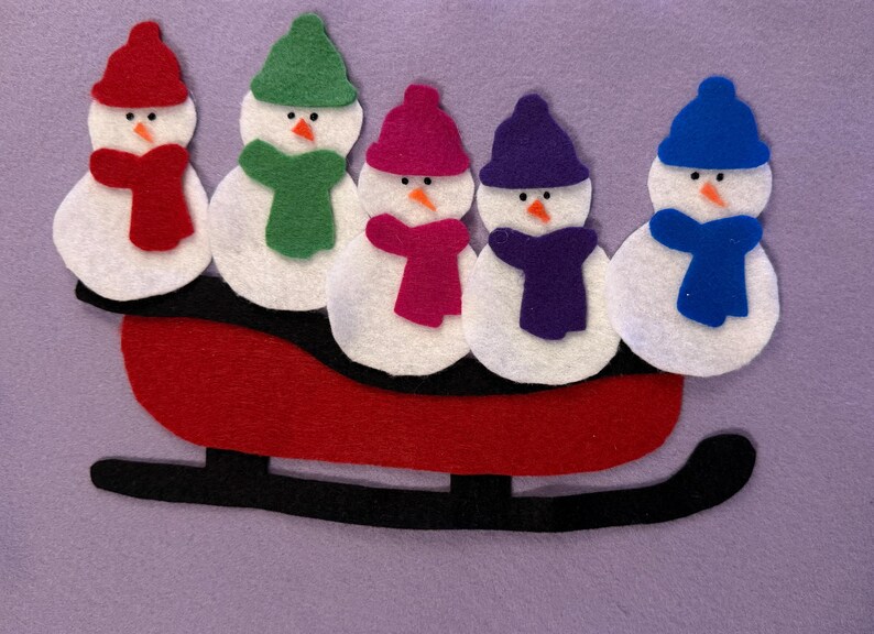 5 Little Snowmen Felt Poem Preschool Storyretelling Snowman - Etsy