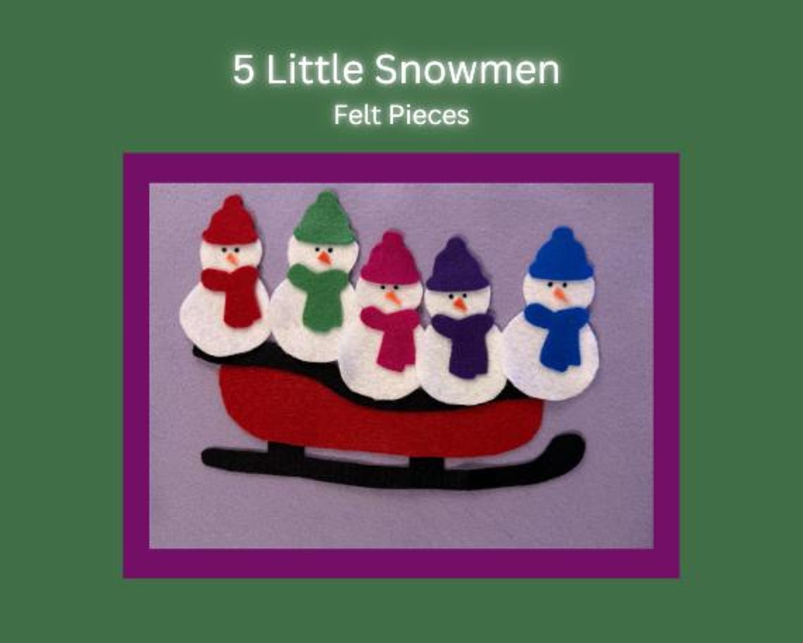 5 Little Snowmen Felt Poem - Preschool - Storyretelling - Snowman - Etsy