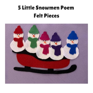 5 Little Snowmen Felt Poem - Preschool - Storyretelling - Snowman - Etsy