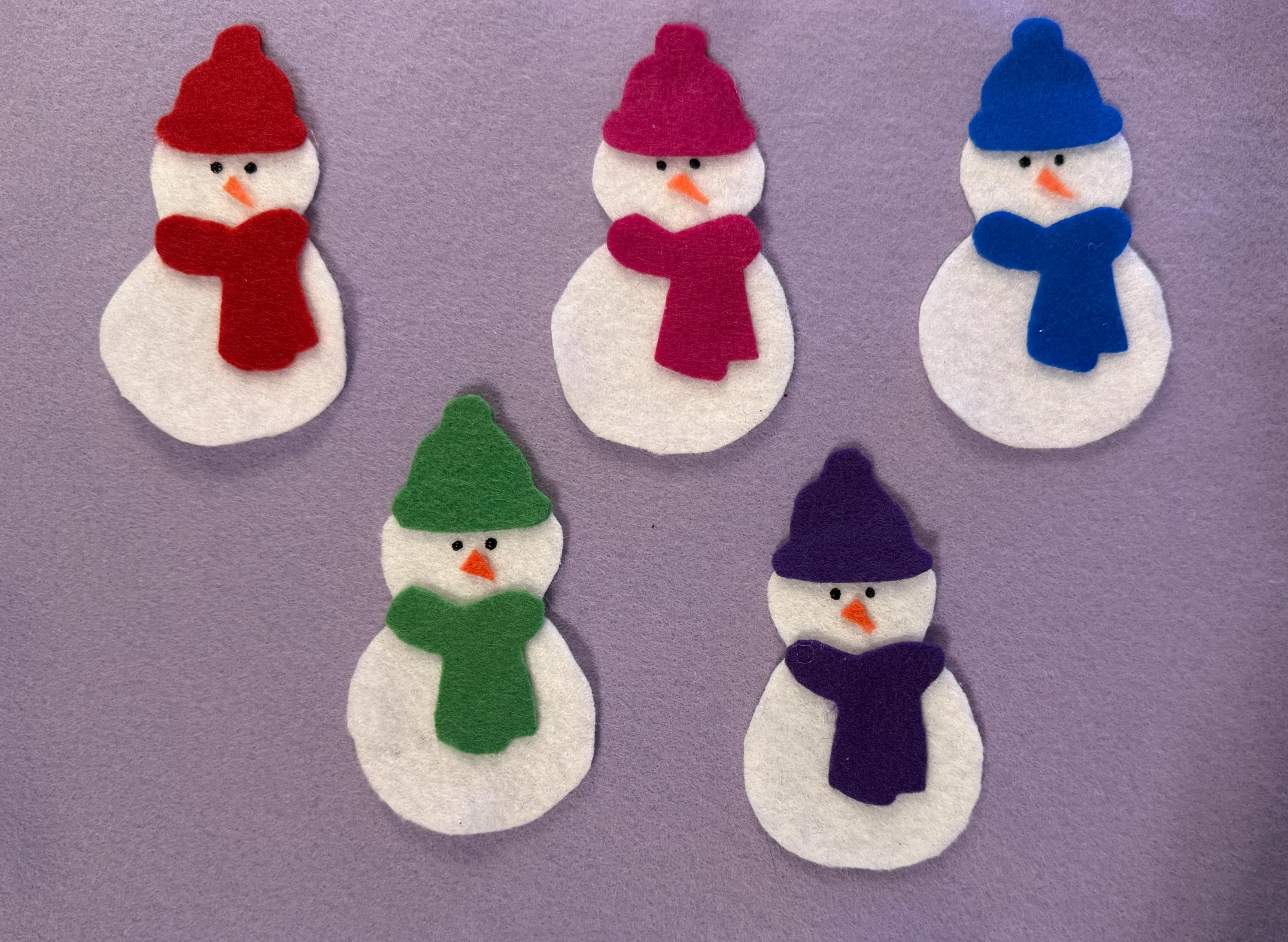 5 Little Snowmen Felt Poem - Preschool - Storyretelling - Snowman - Etsy