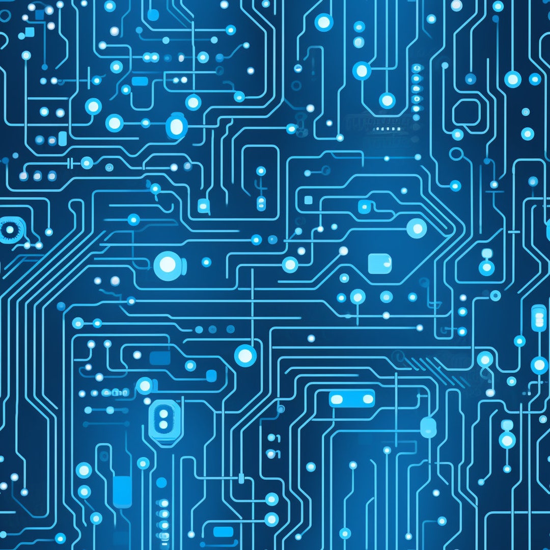 Blue Circuitry, Seamless Tiling Pattern, Digital Download, Digital Art ...