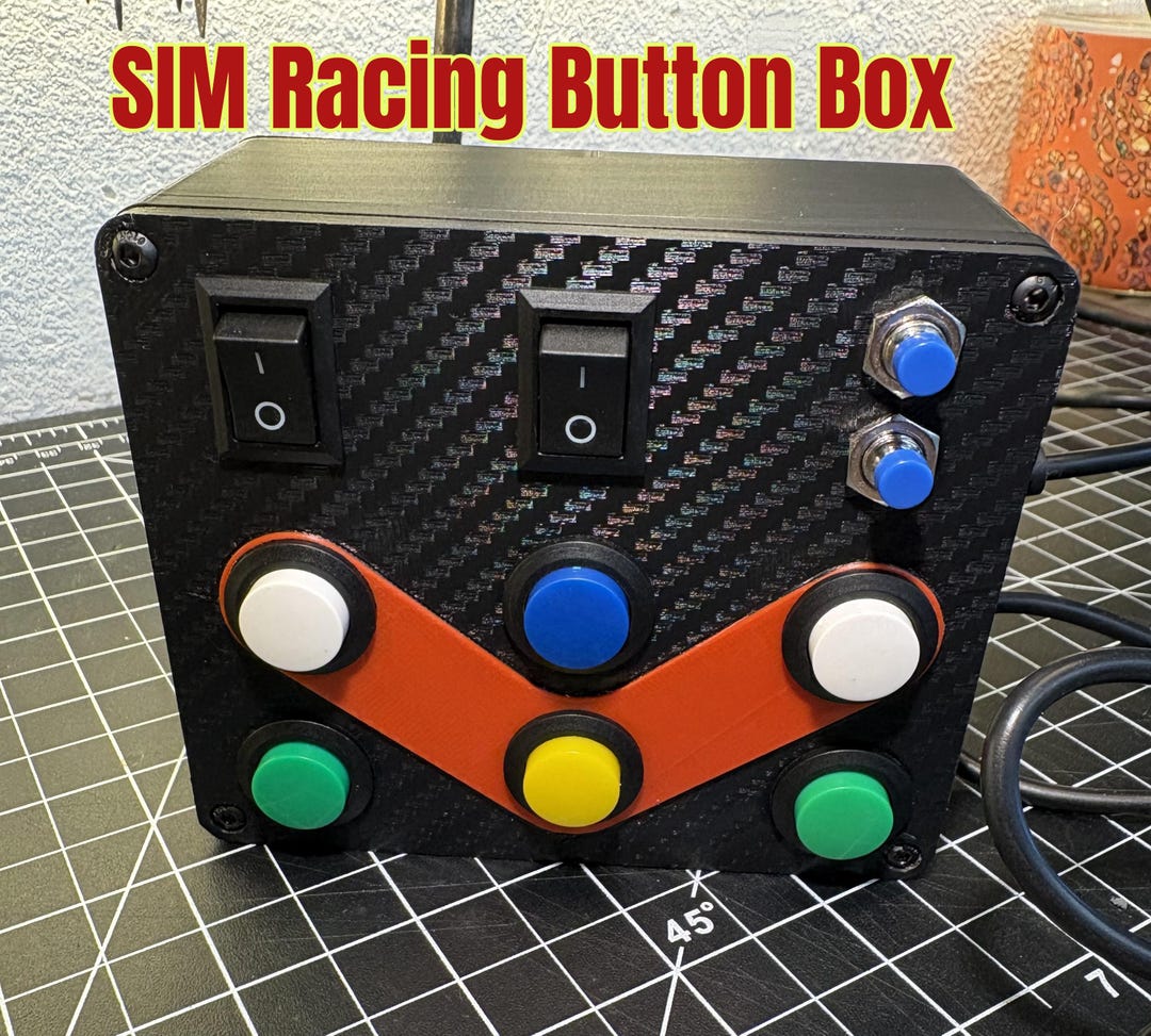 10-button Sim Racing Button Box Perfect for PC Gaming, Sim Rigs, Iracing Plug & Play USB ...