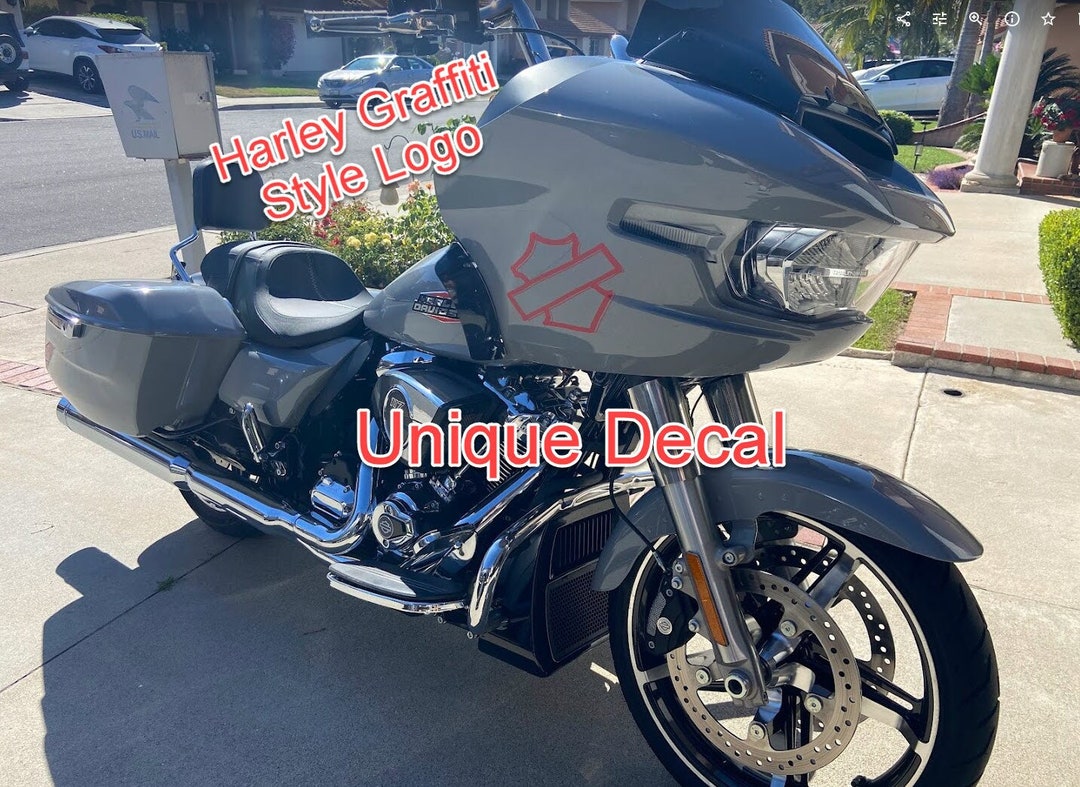 Harley Davidson Custom Decal Road Glide Street Glide Side Fairing Large Shield Graffiti Style - Etsy
