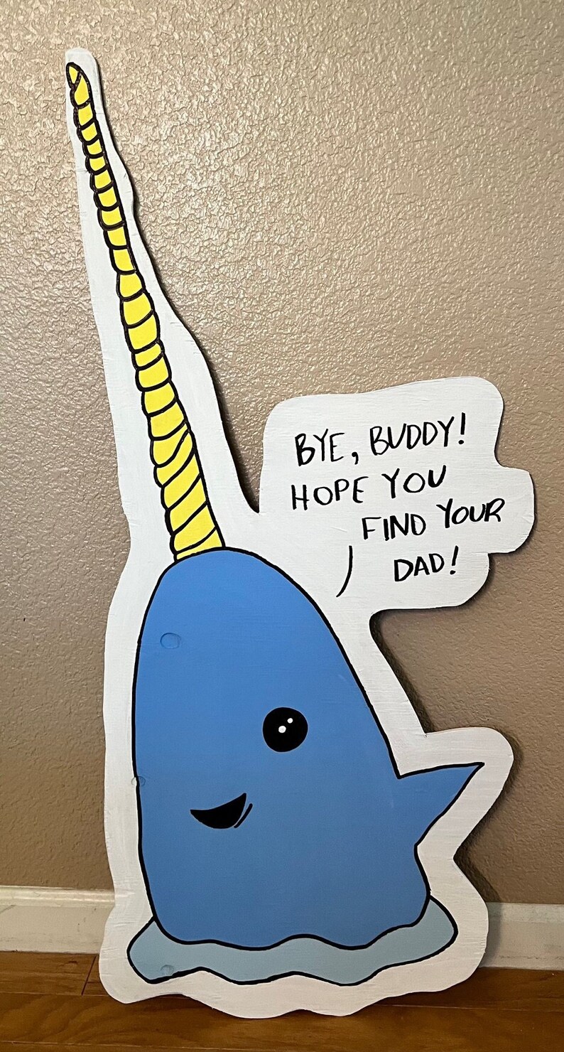 Mr. Narwhal Handpainted, Wood Cut Out Individual - Etsy