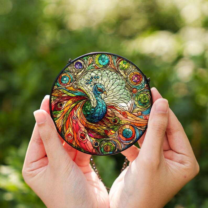 Glass Peacock Suncatcher for Window Hanging - Etsy