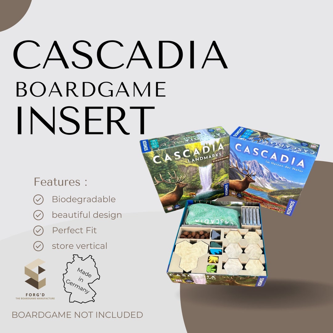 Cascadia Inlay Board Game Organizer With Landmarks Expansion and ...