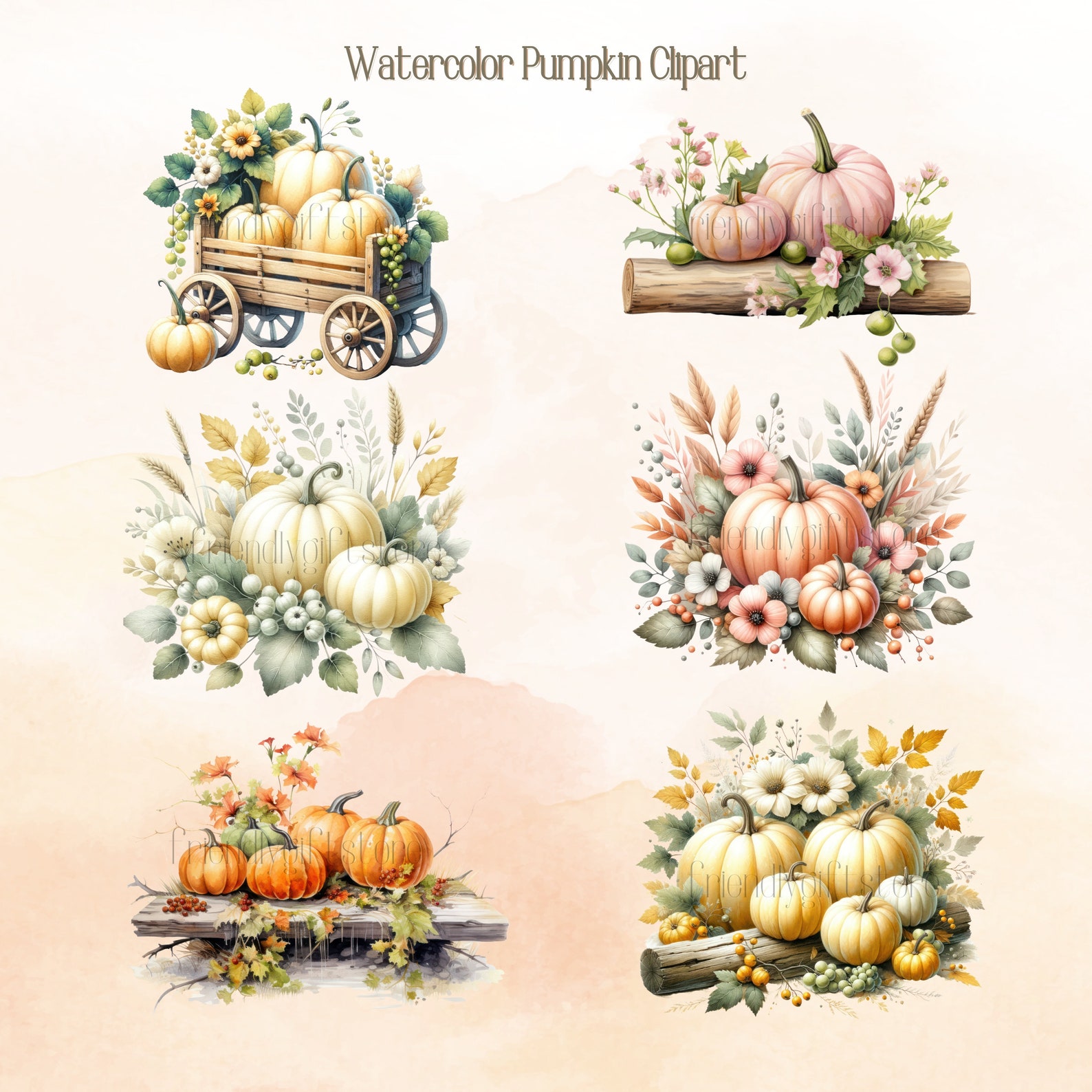 Watercolor Pumpkin Clipart, Pumpkin,autumn Clipart, Fall Clipart, PNG ...