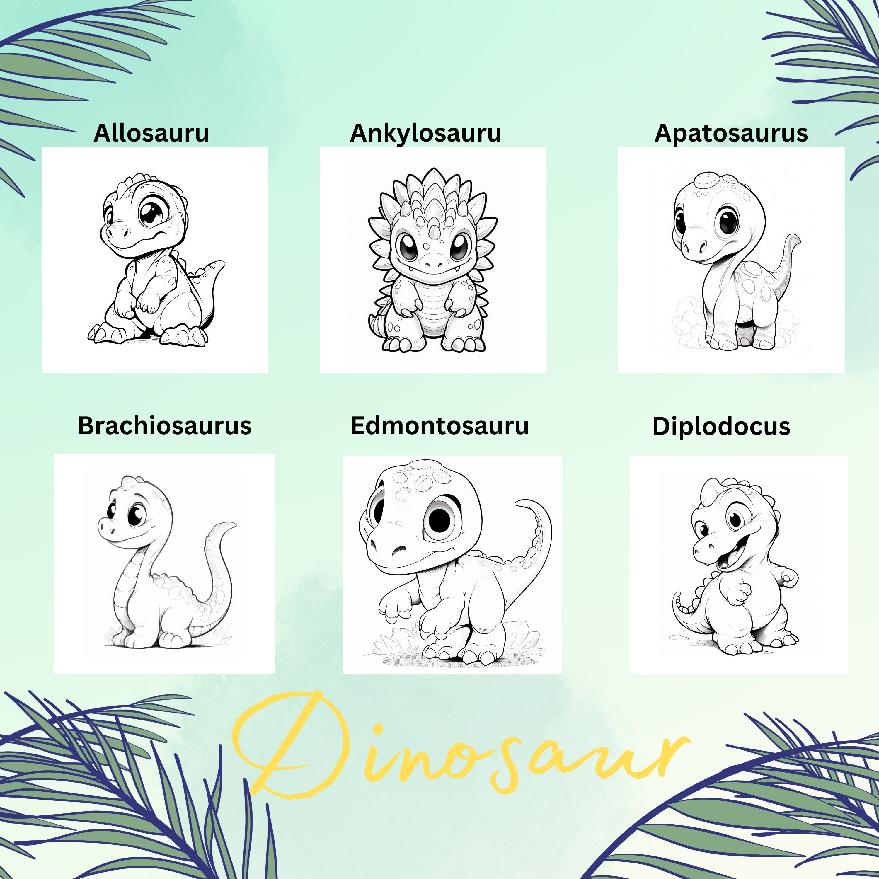 12 Best Cute Dino Coloring Pages for Kids, Dinosaurs Coloring Pages ...