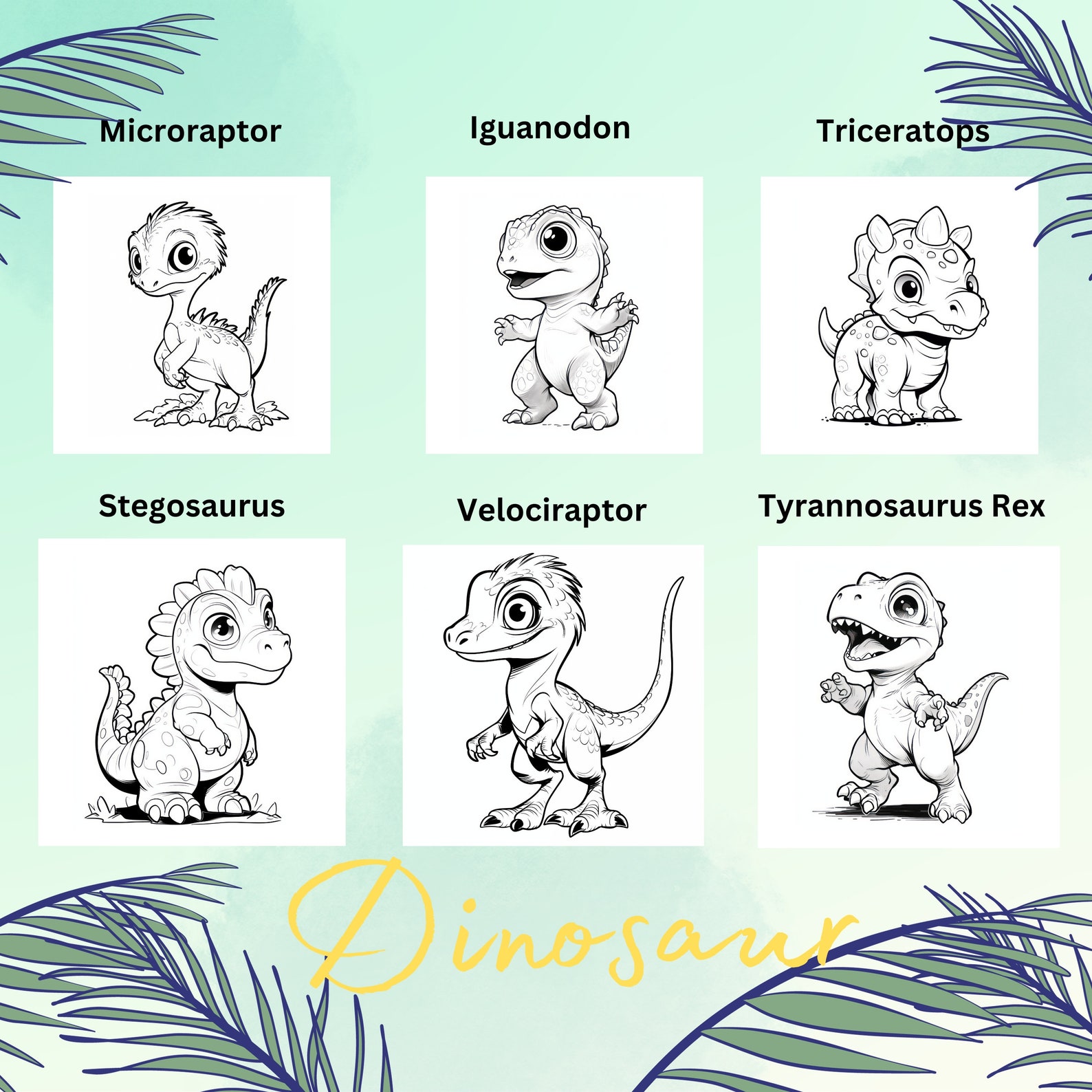 12 Best Cute Dino Coloring Pages for Kids, Dinosaurs Coloring Pages ...