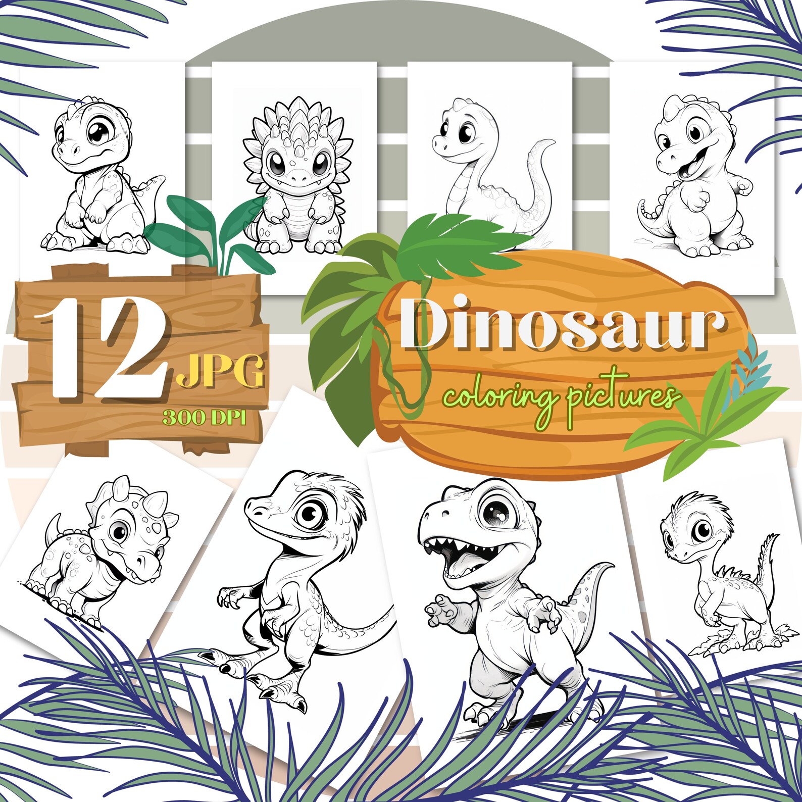 12 Best Cute Dino Coloring Pages for Kids, Dinosaurs Coloring Pages ...