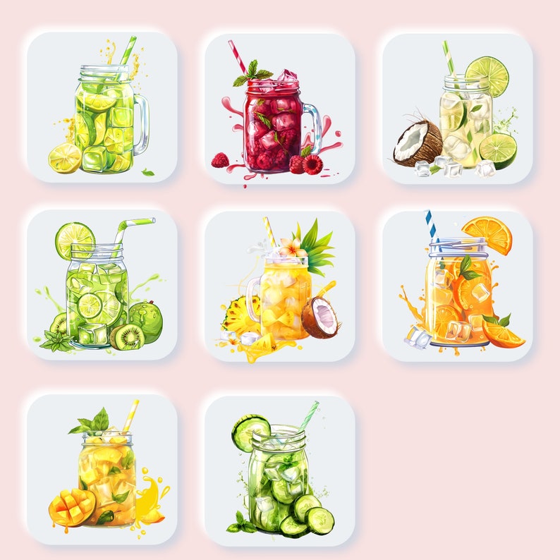 17 PNG Summer Fruit Juice Clipart-watercolor Fruit Juice & Beverages ...