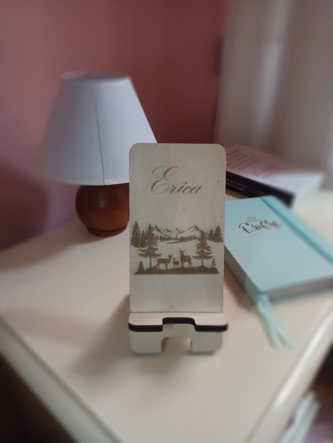 Personalized Wooden Phone Holder, Created With Laser Cutting and ...
