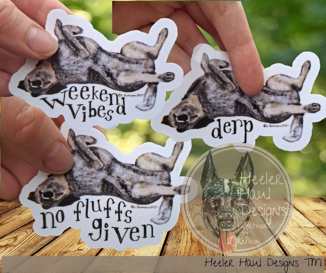 Heeler Decal Sticker Set, 3 Water-resistant Stickers for Water Bottles ...