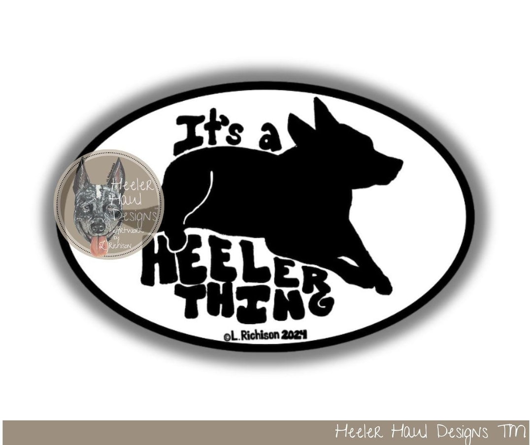 Heeler Decal, Australian Cattle Dog Decal, Blue Heeler Car Decal, Red ...