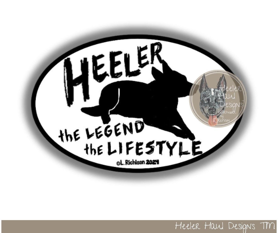 Heeler Decal, Australian Cattle Dog Decal, Blue Heeler Car Decal, Red ...