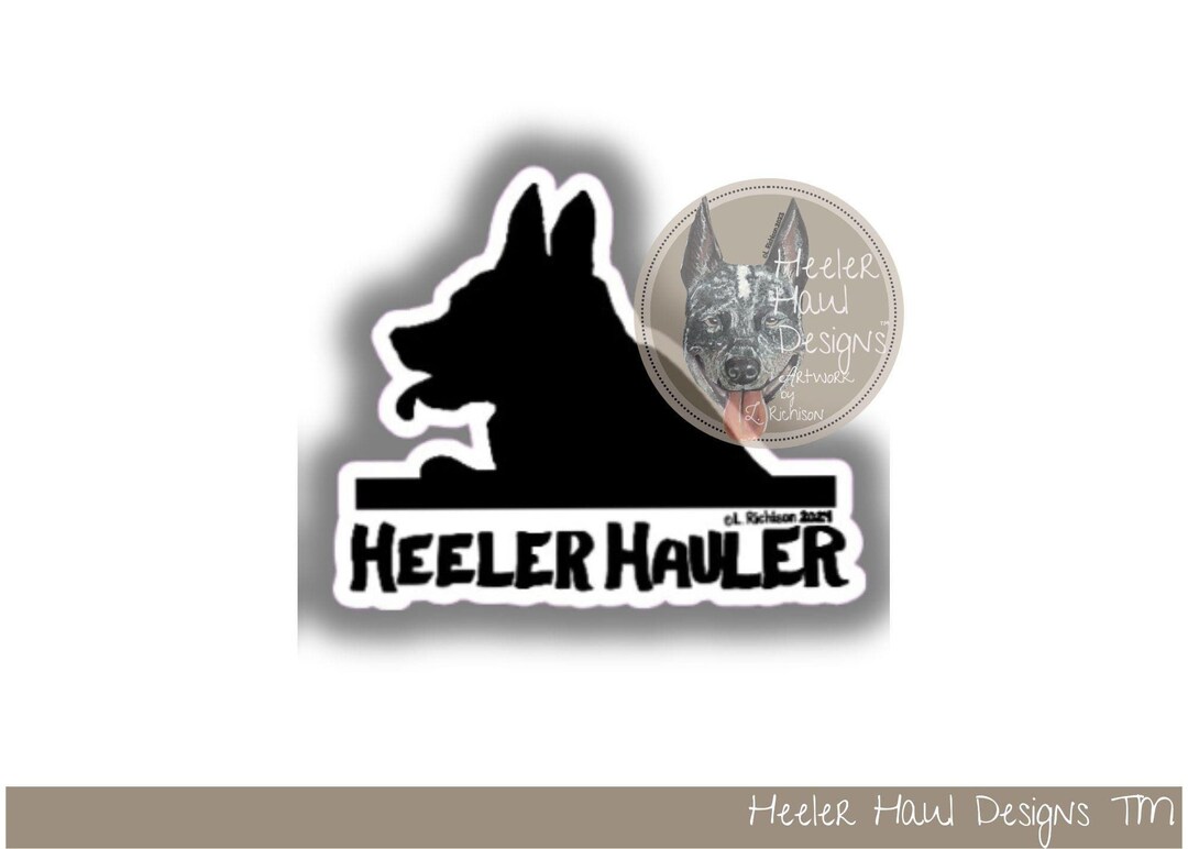 Heeler Decal, Blue Heeler Decal, Australian Cattle Dog Decal, Blue ...