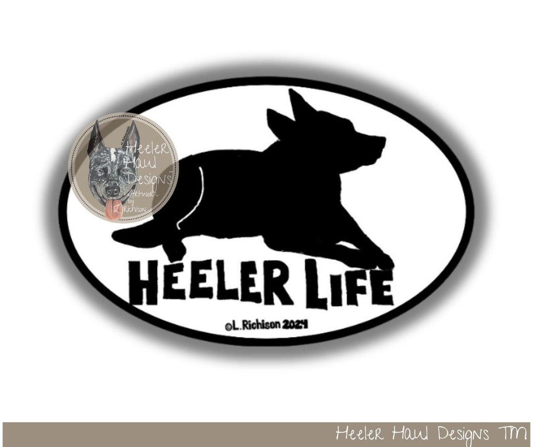 Heeler Decal, Australian Cattle Dog Decal, Blue Heeler Car Decal, Red ...