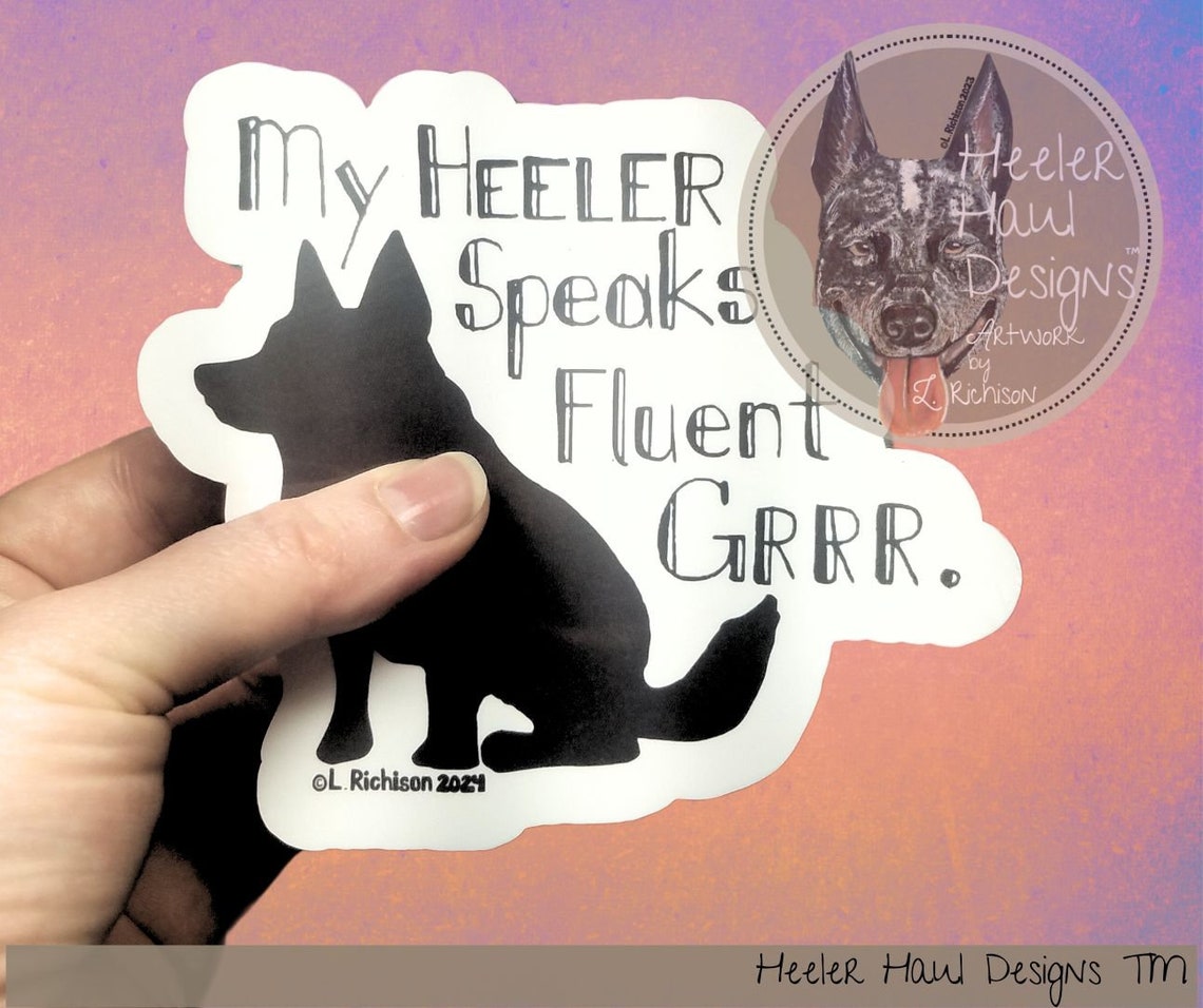 Heeler Decal, Australian Cattle Dog Decal, Blue Heeler Car Decal, Red ...