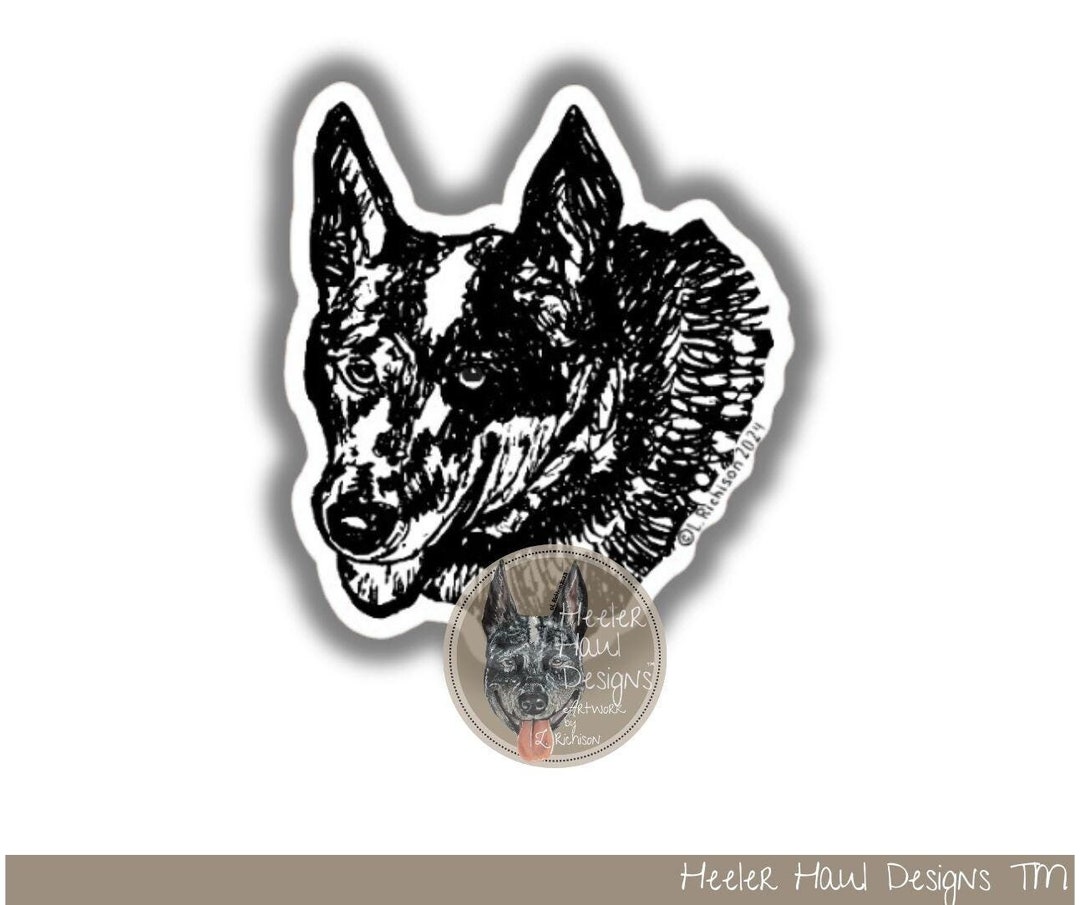 Heeler Decal, Australian Cattle Dog Decal, Blue Heeler Decal, Red ...