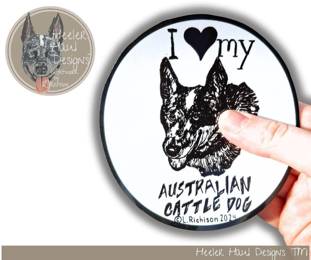 Heeler Decal, Australian Cattle Dog Decal, Blue Heeler Car Decal, Red ...