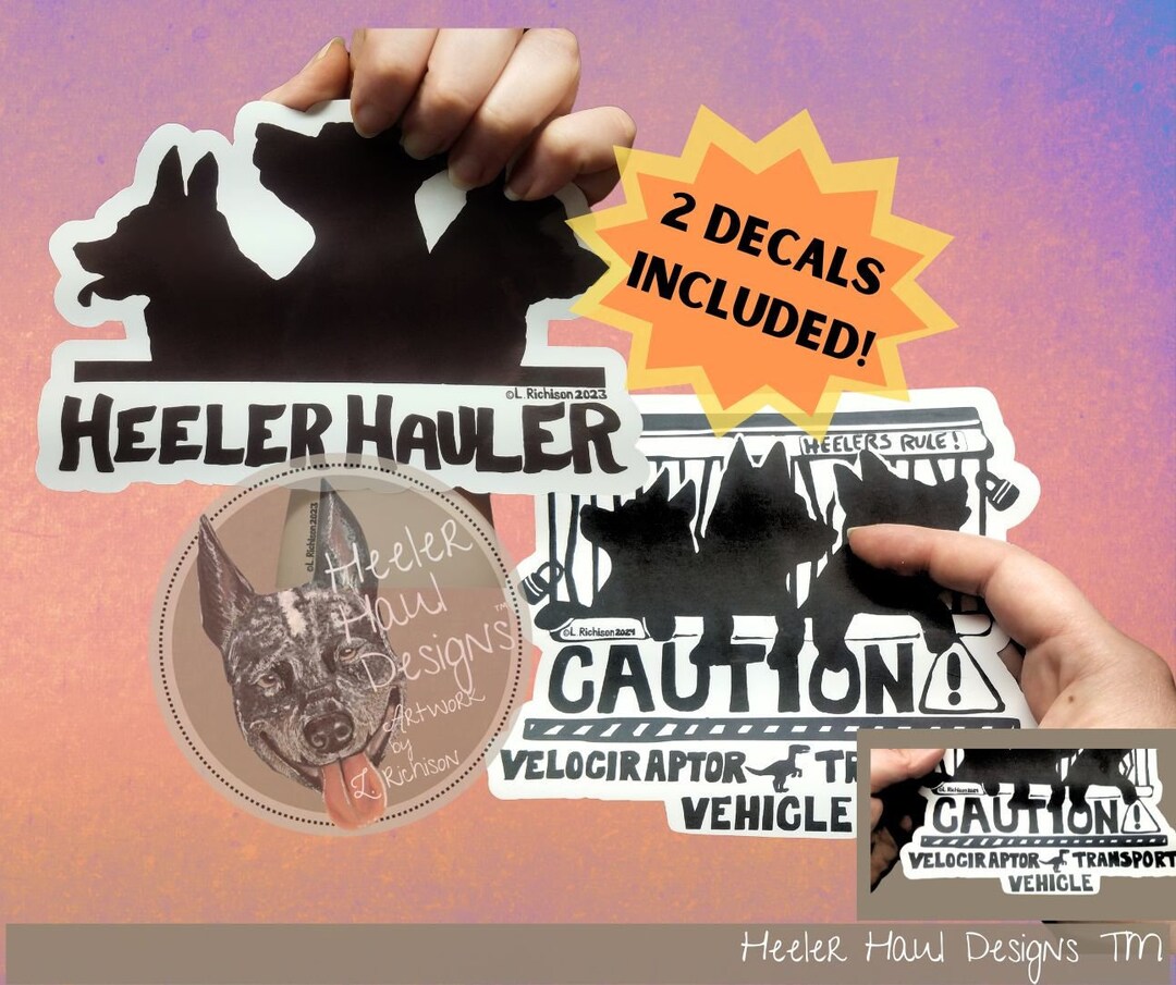 Heeler Decal, HAULER BUNDLE 1, Australian Cattle Dog Decal, Blue Heeler ...