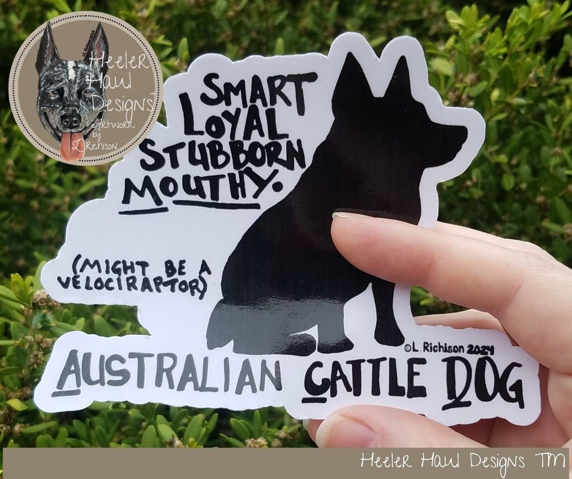 Stumpy-tail Heeler Decal, Australian Cattle Dog Decal, Blue Heeler Car ...