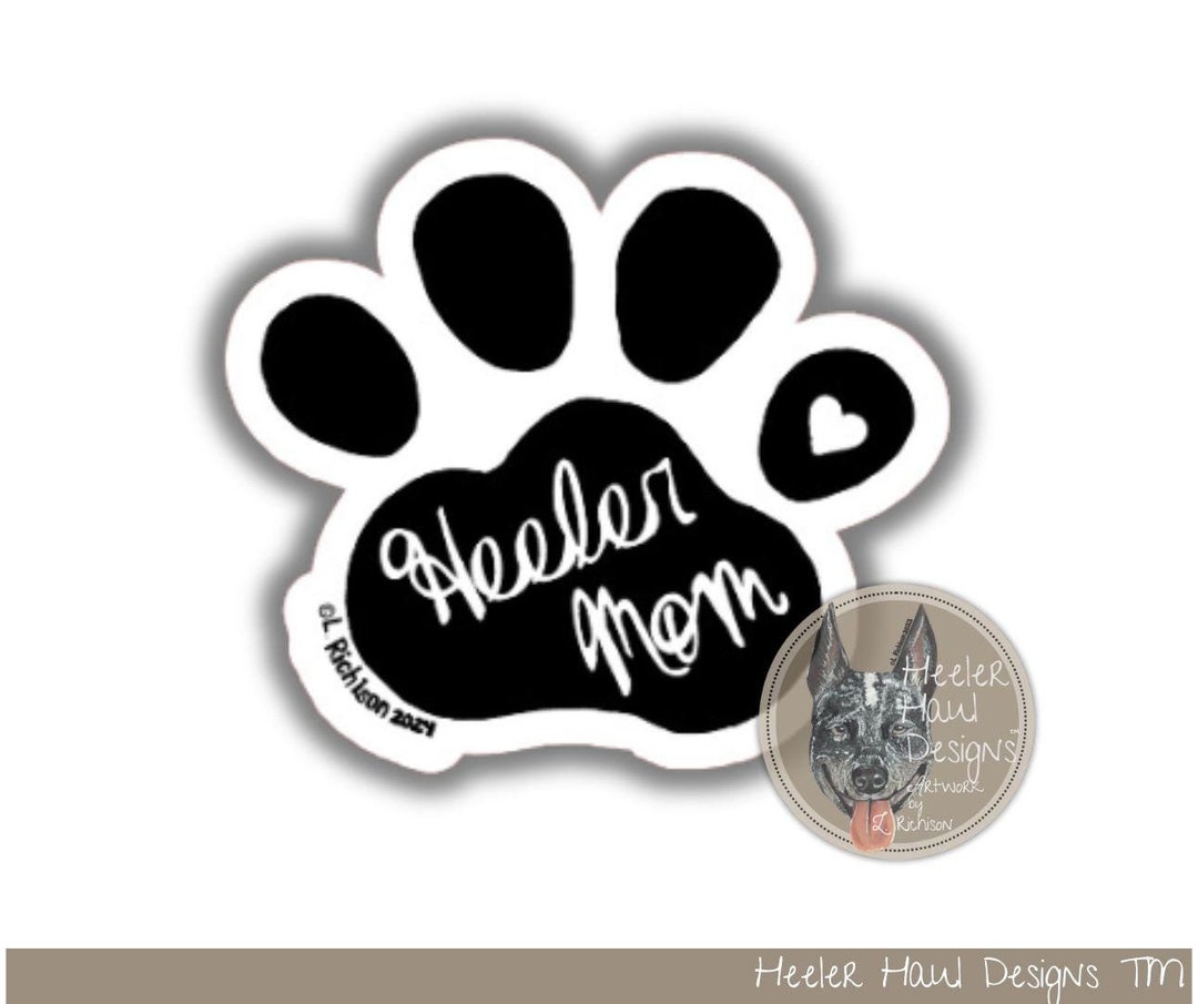 Heeler Mom Decal, Heeler Decal, Blue Heeler Decal, Red Heeler Decal ...