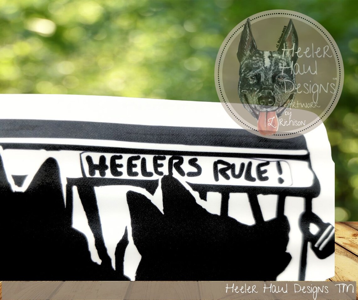 Heeler Decal, Australian Cattle Dog Decal, Blue Heeler Car Decal, Red ...
