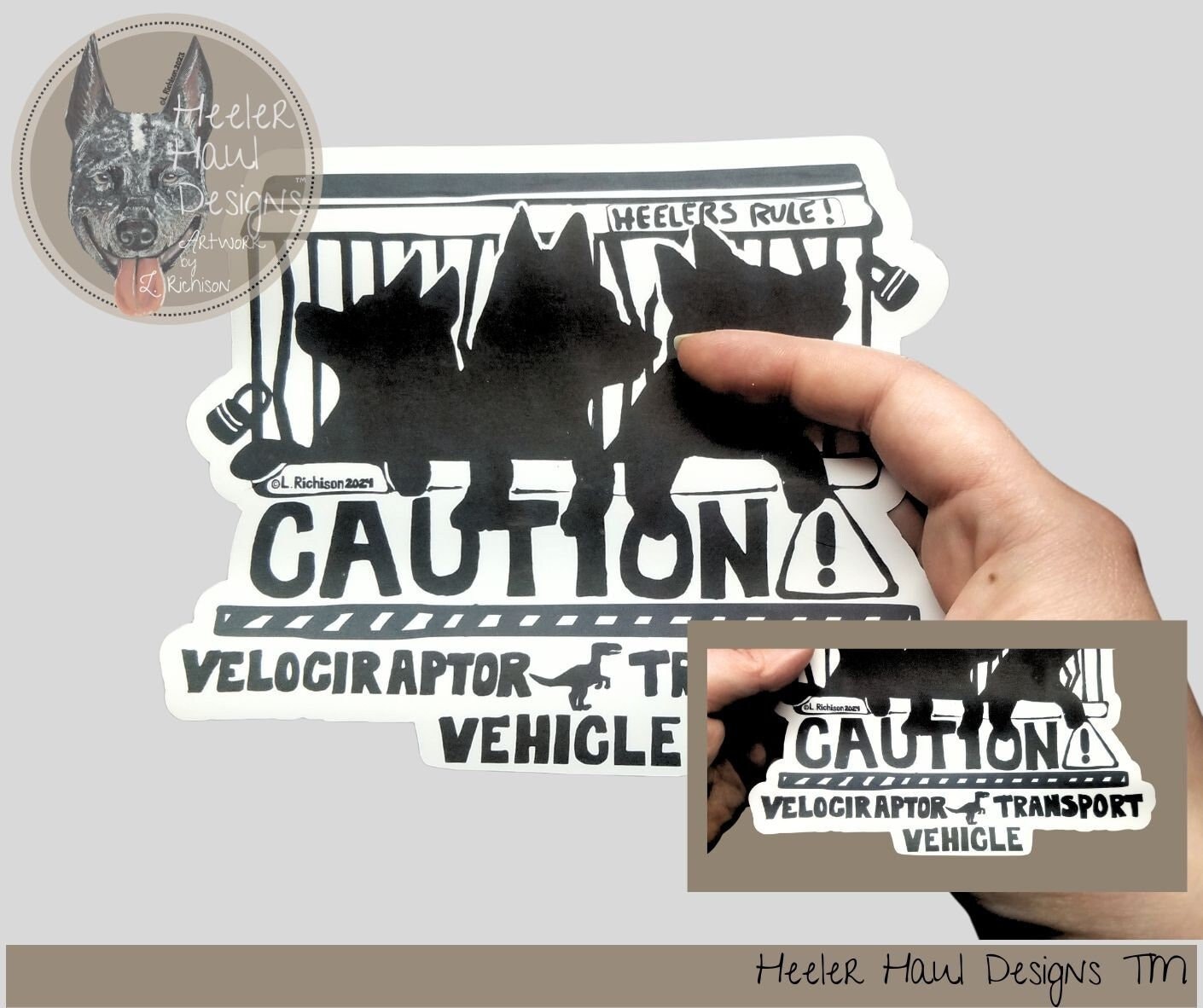 Heeler Decal, Australian Cattle Dog Decal, Blue Heeler Car Decal, Red ...