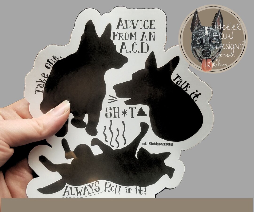 Funny Heeler Decal, Australian Cattle Dog Decal, Blue Heeler Car Decal ...