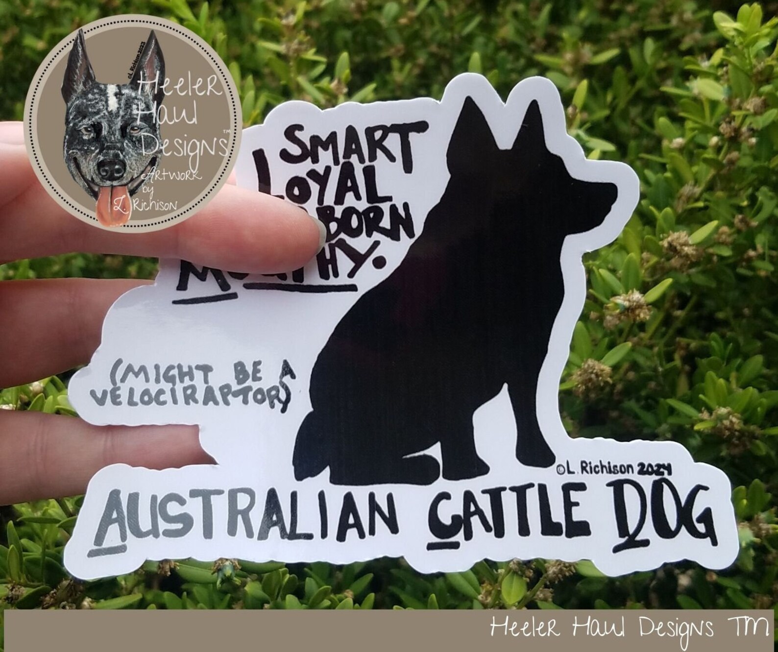 Stumpy-tail Heeler Decal, Australian Cattle Dog Decal, Blue Heeler Car ...