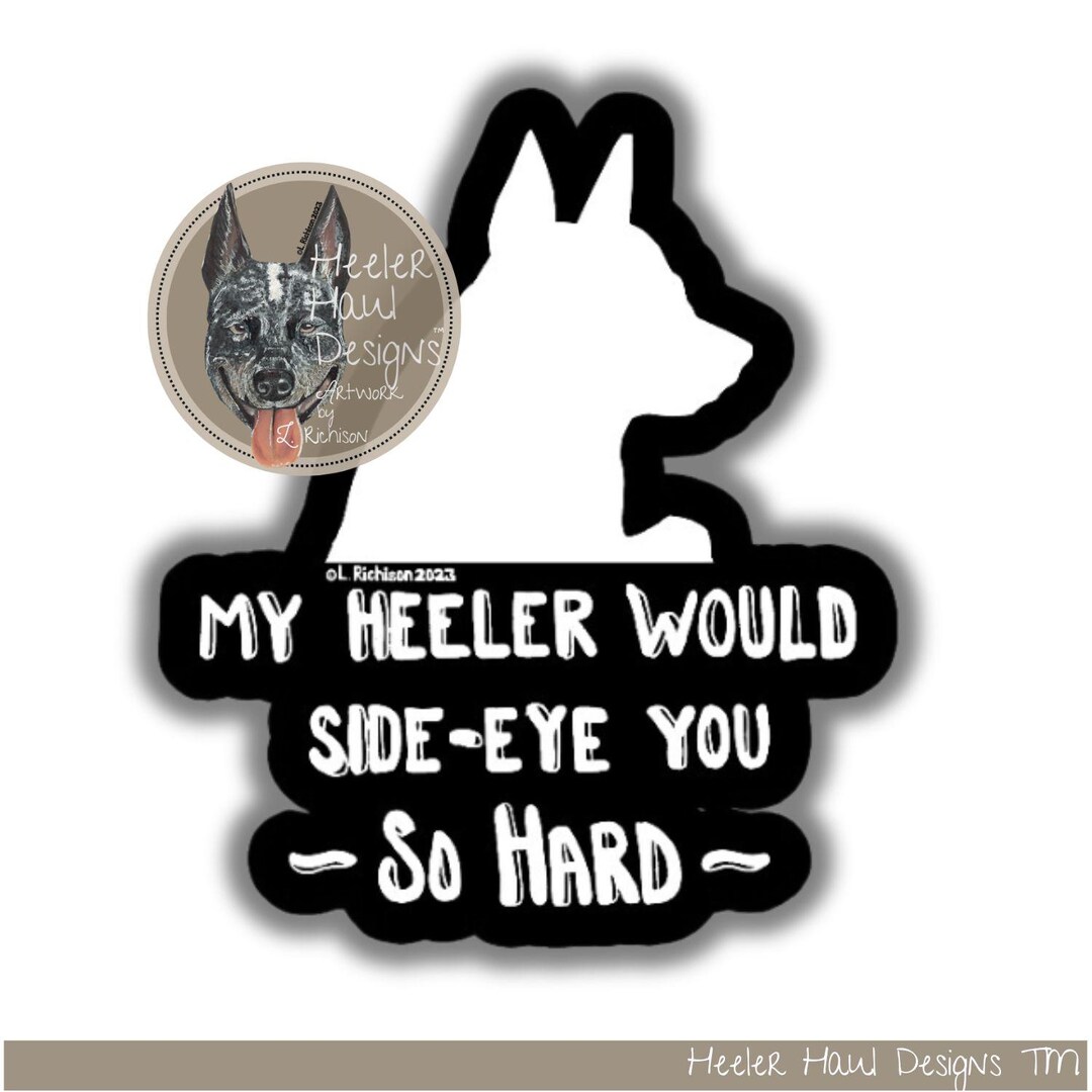 Heeler Decal, Blue Heeler Stickers, Australian Cattle Dog Decal, Blue ...