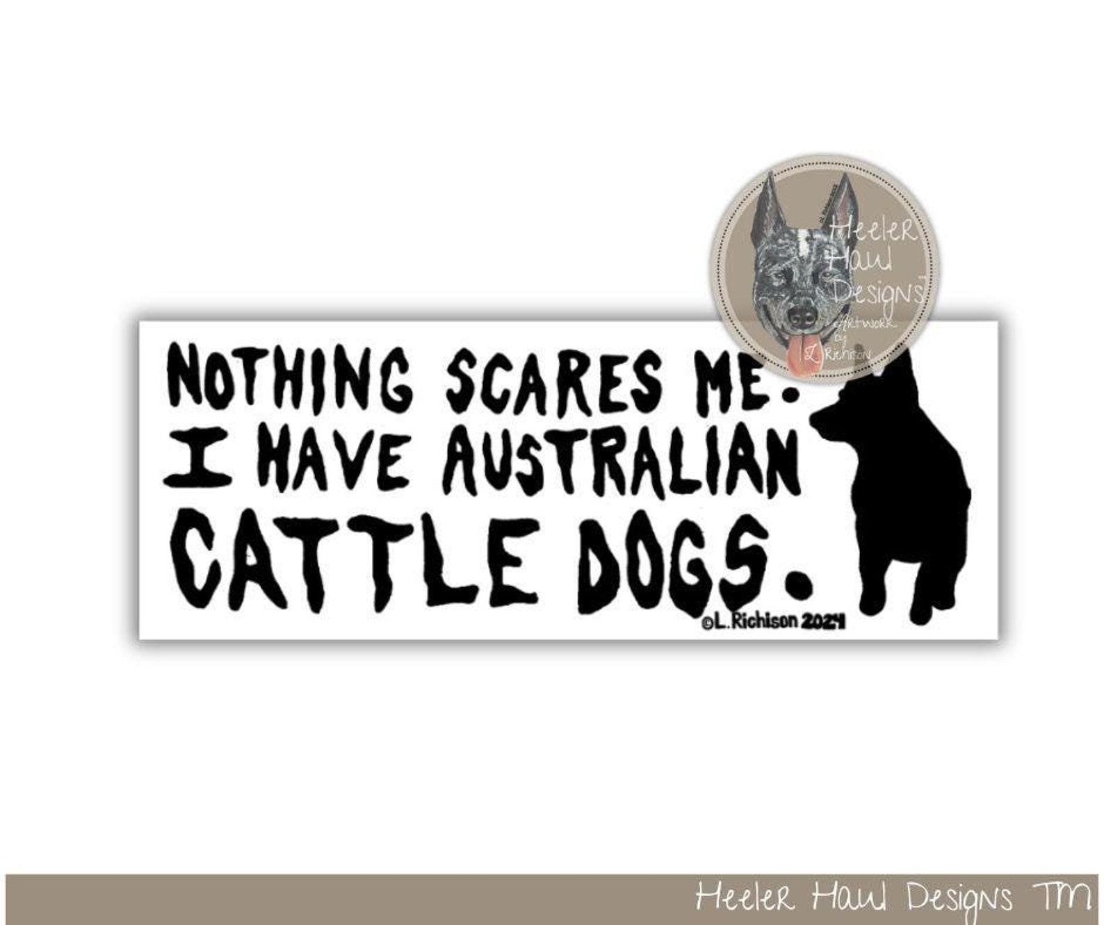 Heeler Decal, Australian Cattle Dog Decal, Blue Heeler Car Decal, Red ...