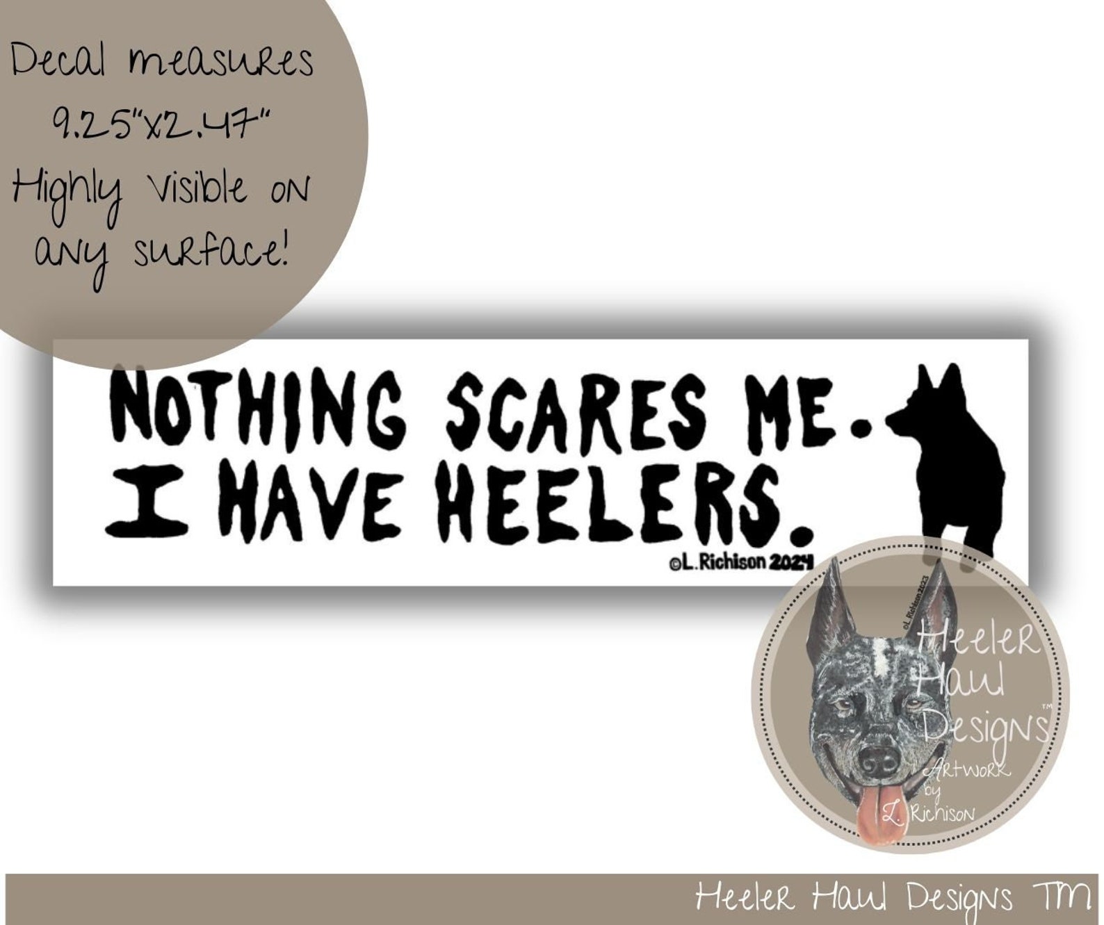 Heeler Decal, Blue Heeler Stickers, Australian Cattle Dog Decal, Blue ...