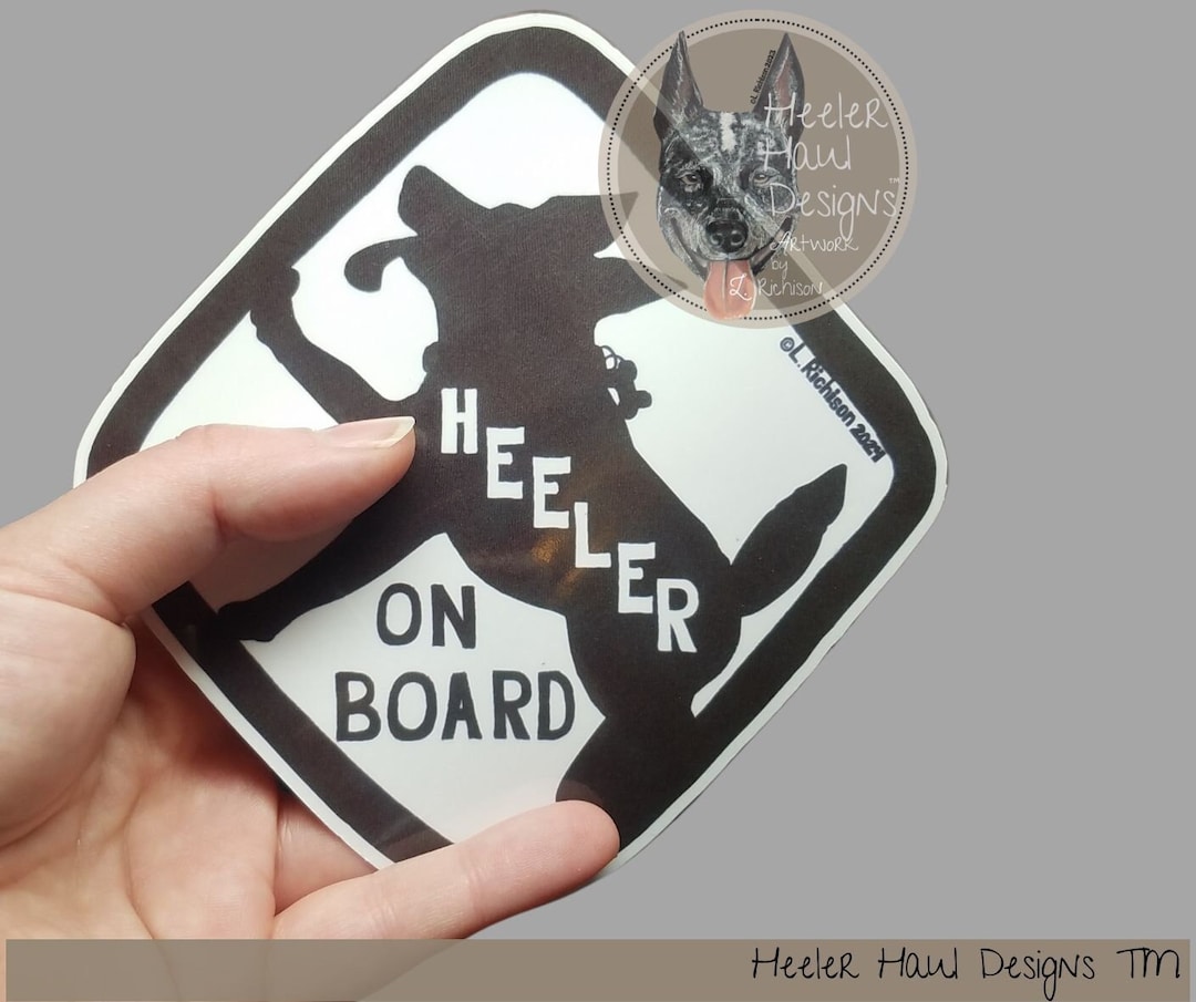 Heeler Decal, Australian Cattle Dog Decal, Blue Heeler Car Decal, Red ...