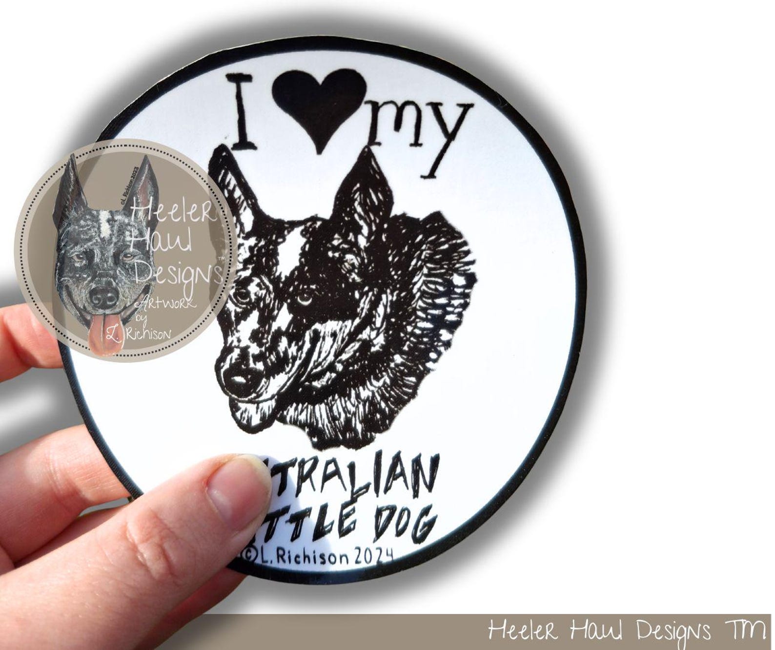 Heeler Decal, Australian Cattle Dog Decal, Blue Heeler Car Decal, Red ...