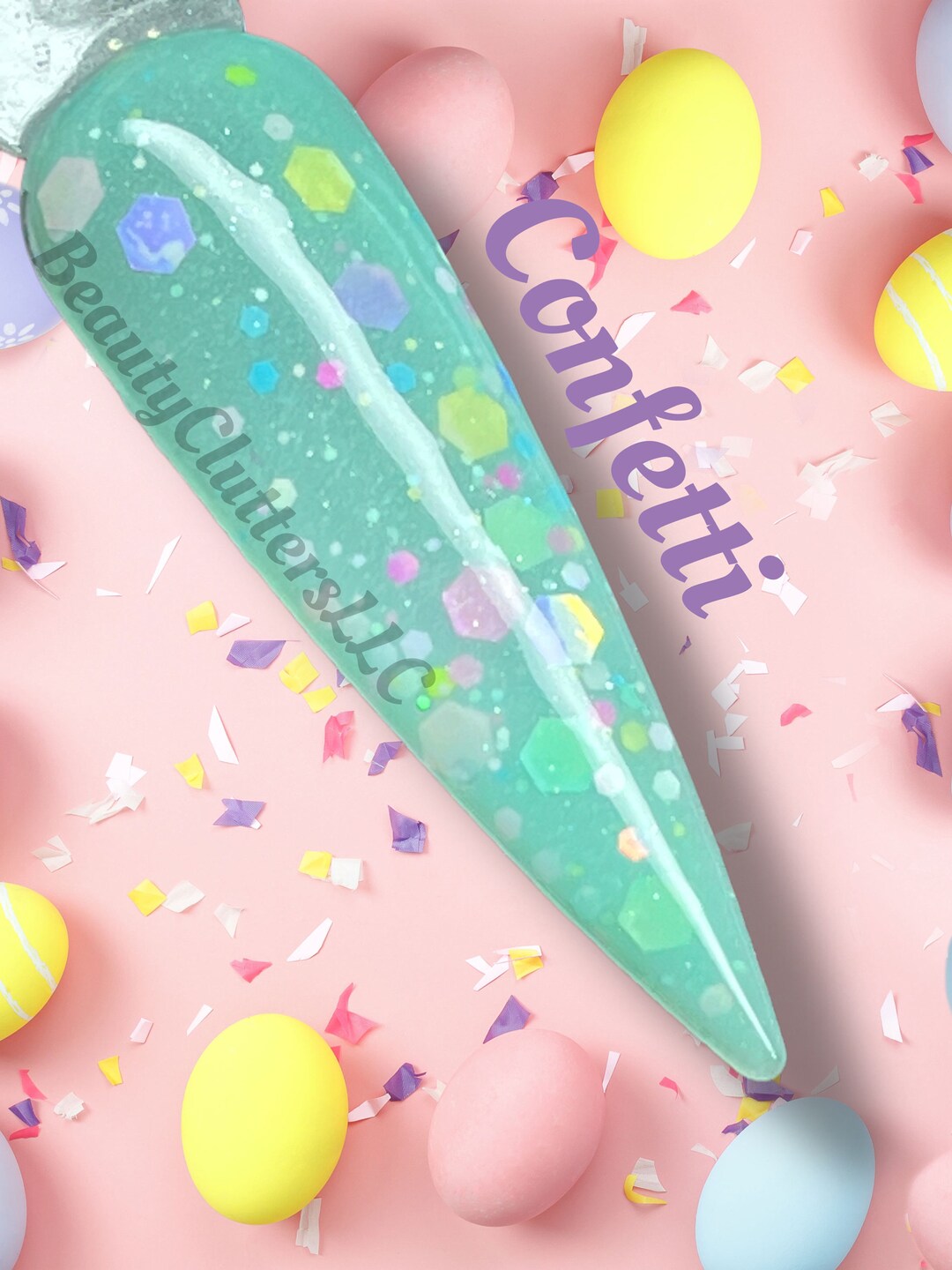 Confetti Glitter Acrylic Powder. | Easter Nails | Easter Fun Acrylic ...