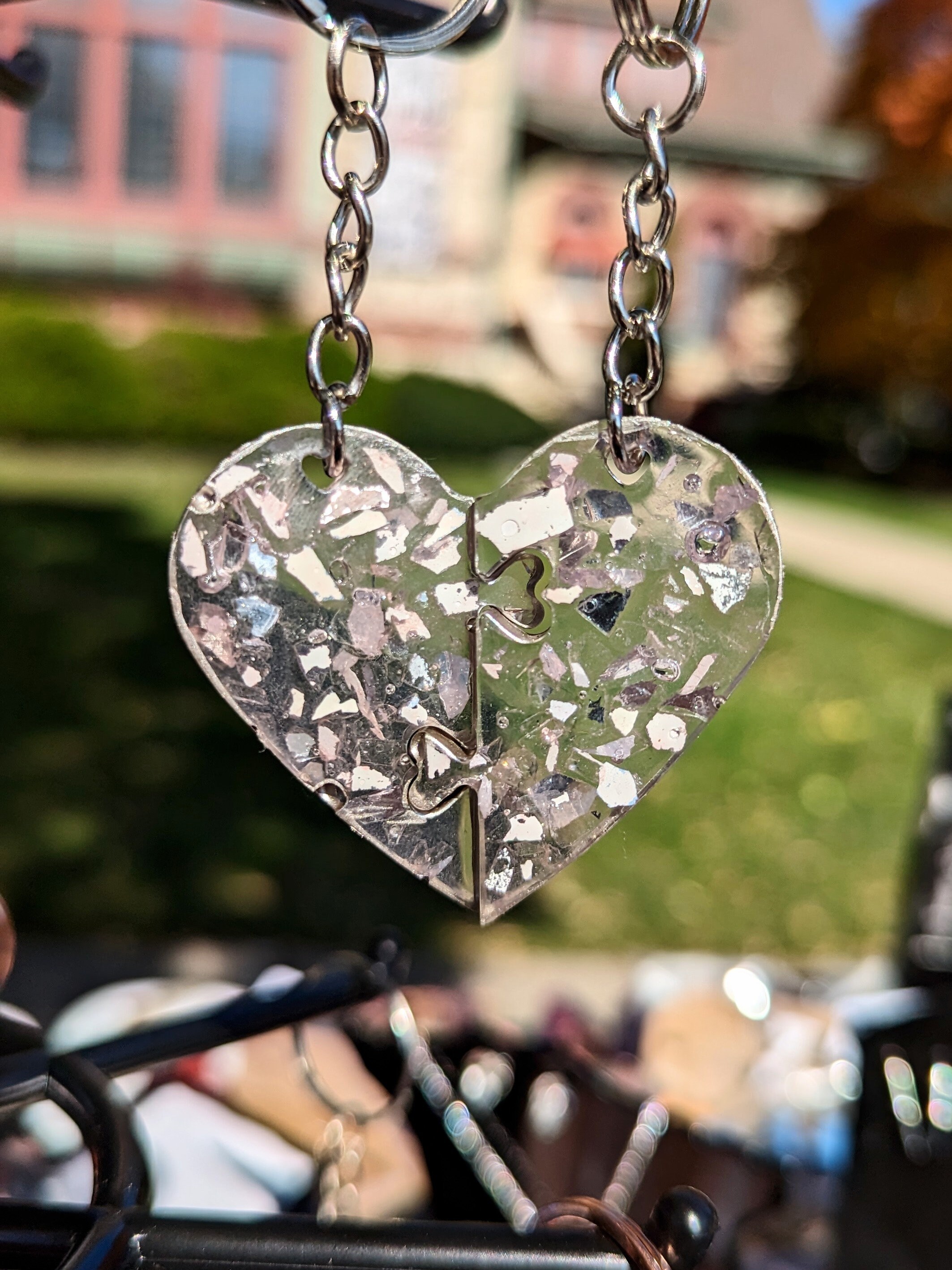 Handmade Resin Couple Heart Keychains - Etsy